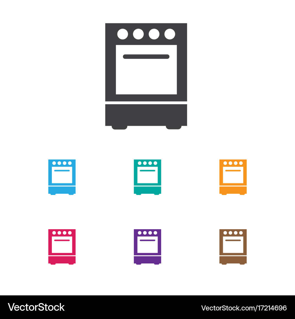Cook symbol on cooker icon Royalty Free Vector Image