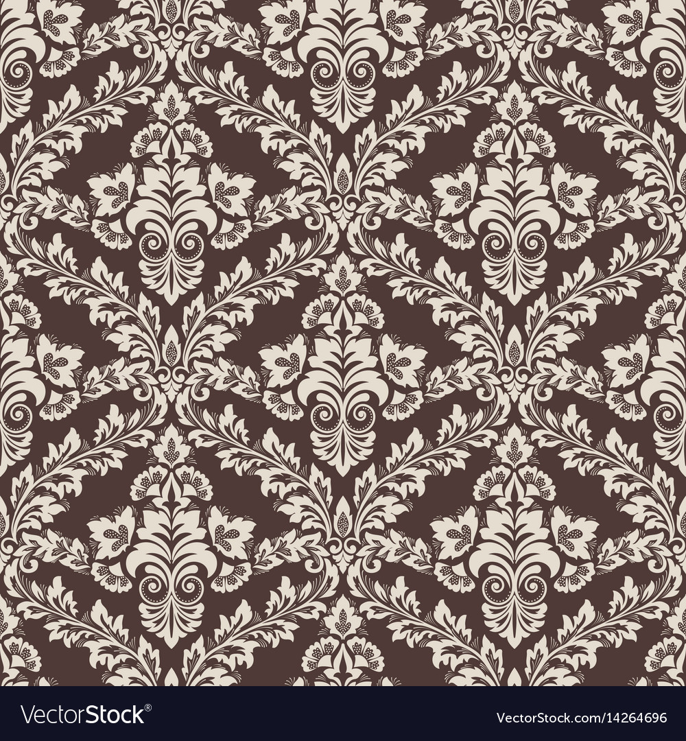 Damask seamless pattern background classical Vector Image