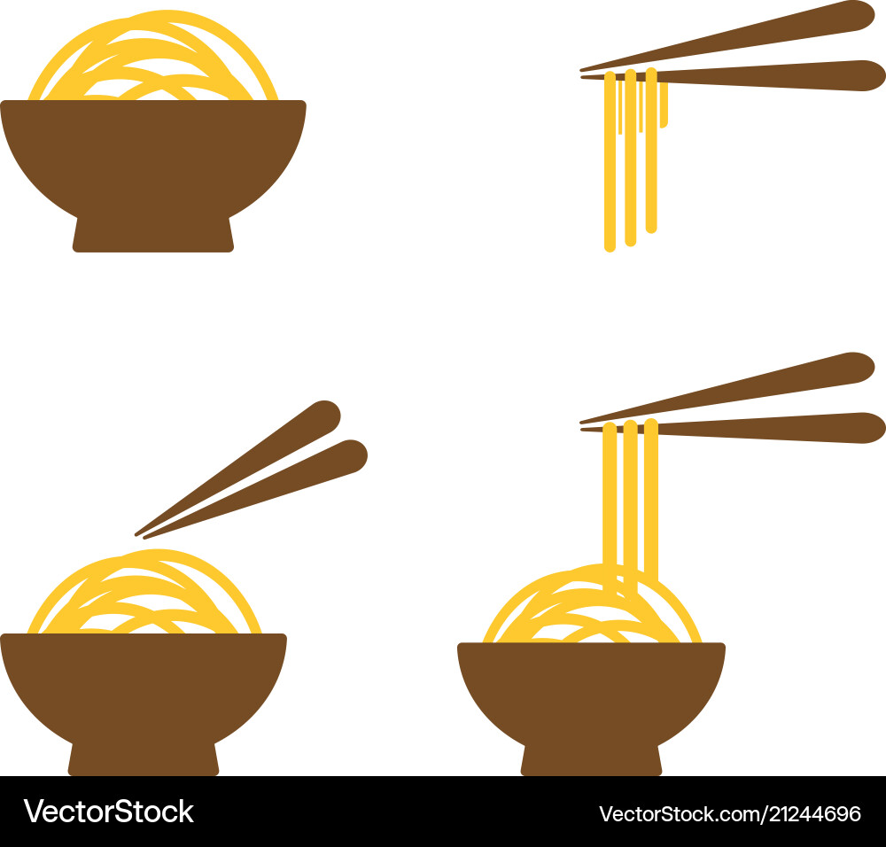 Delicious noodle on a bowl Royalty Free Vector Image