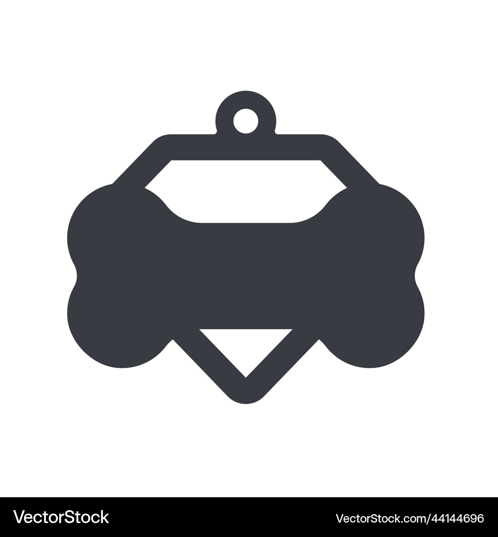 Dog tag template silhouette for neckline Vector Image