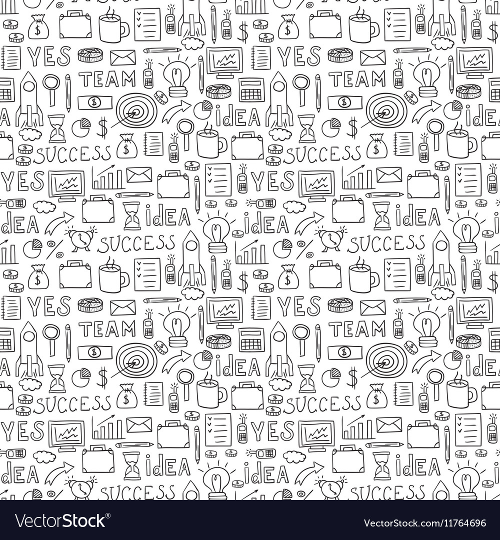 Doodles seamless pattern set Royalty Free Vector Image