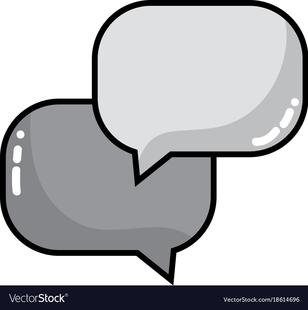 Grayscale chat bubbles message text notes Vector Image