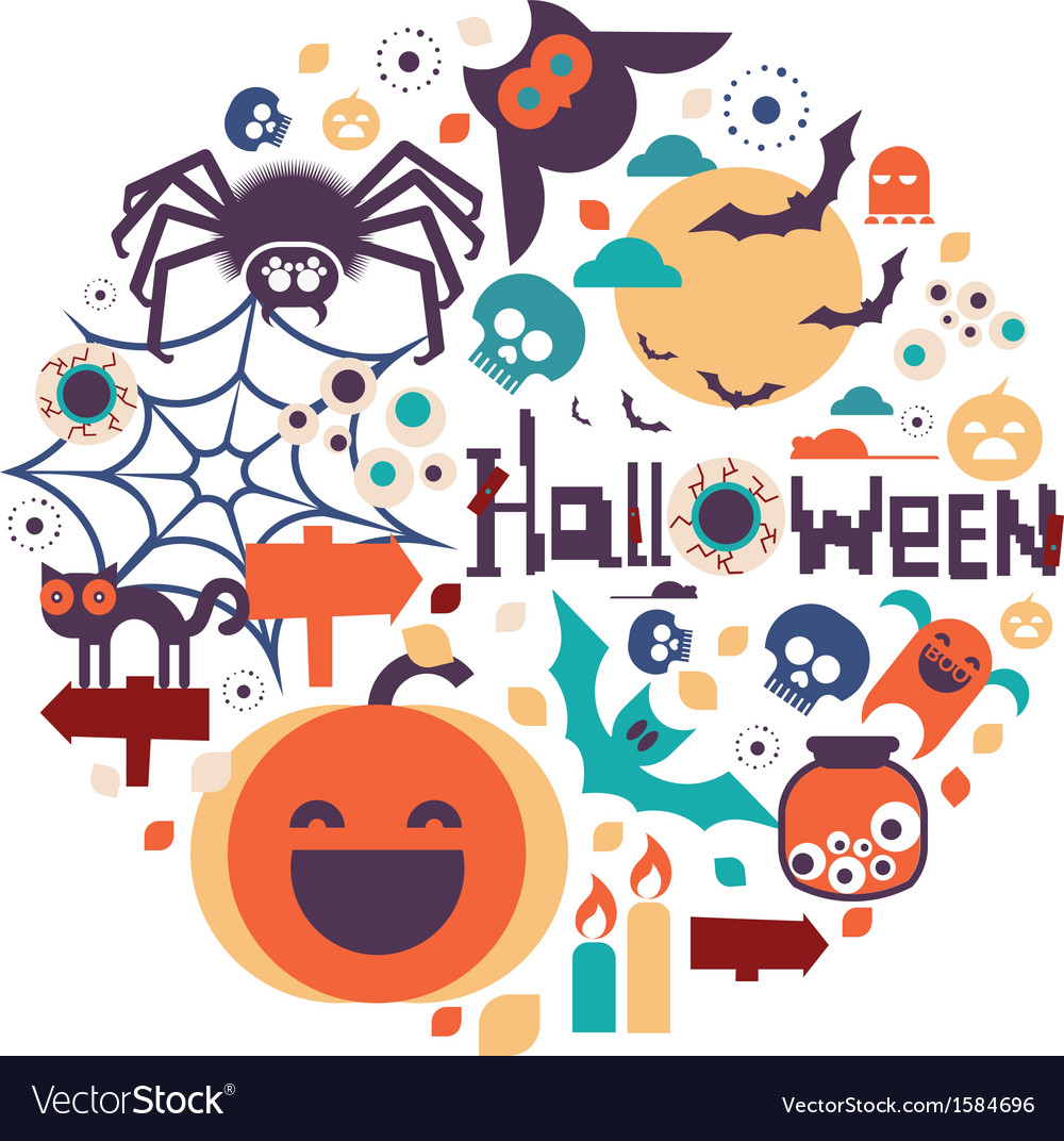 Halloween circle design Royalty Free Vector Image