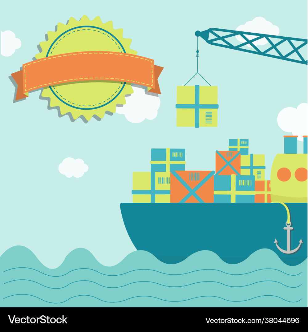 Loading vessel Royalty Free Vector Image - VectorStock