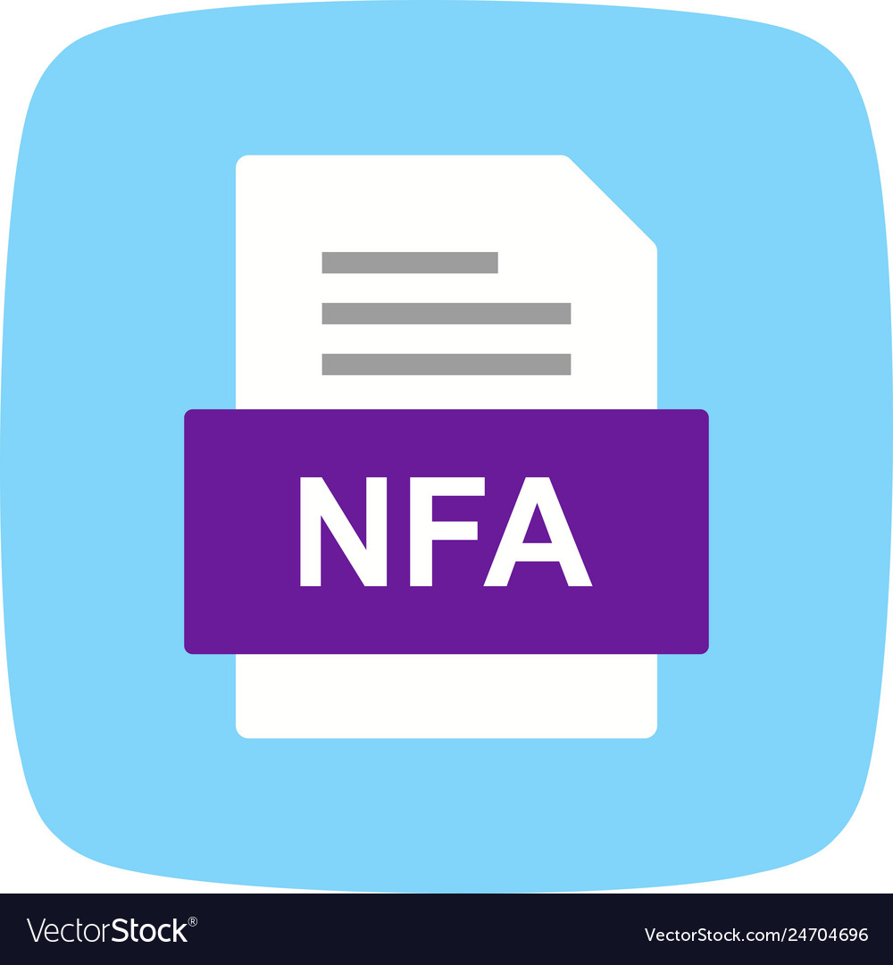 Nfa file document icon Royalty Free Vector Image