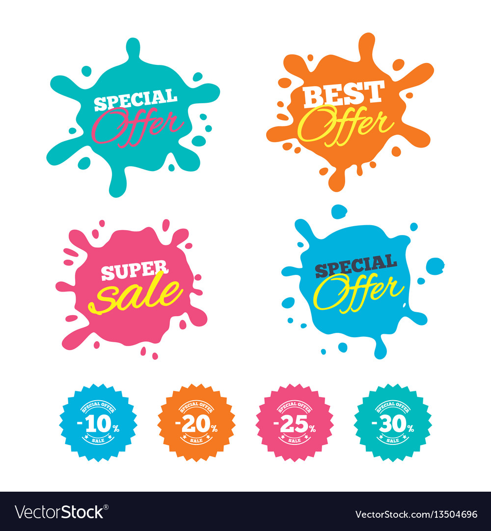 Sale discount icons special offer price signs Vector Image