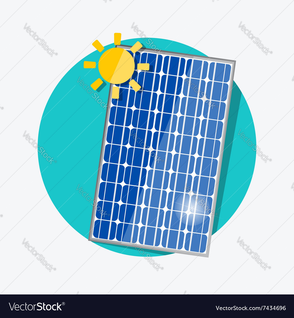 Solar panel flat icon Royalty Free Vector Image
