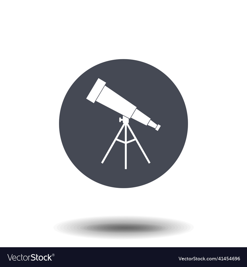 Telescope icon solid pictogram Royalty Free Vector Image