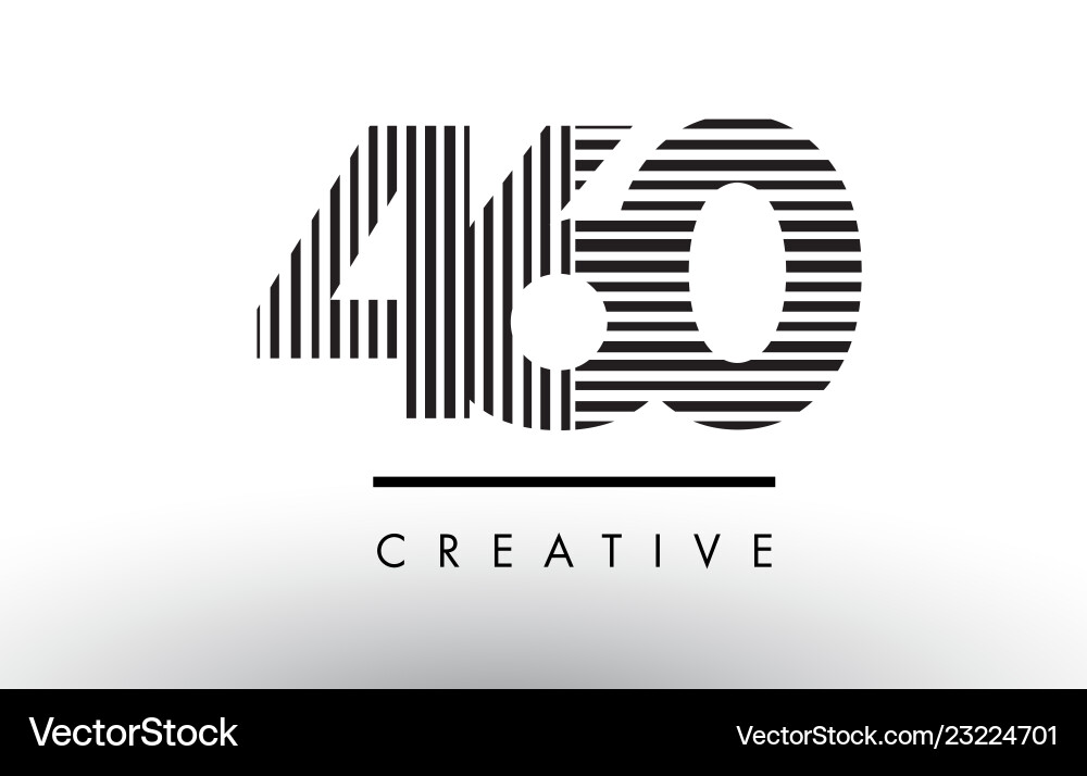 460 black and white lines number logo design Vector Image
