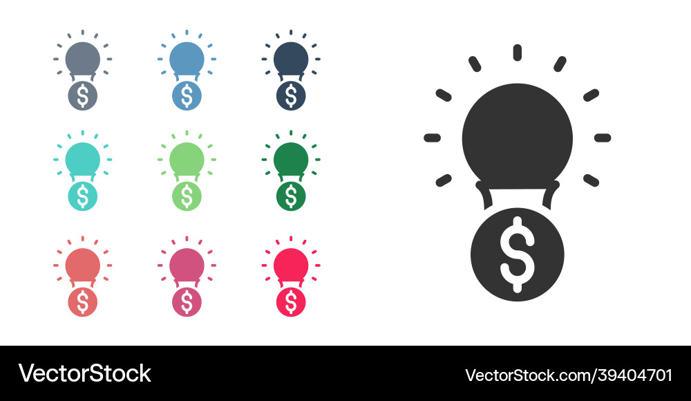 Black light bulb with dollar symbol icon isolated Vector Image