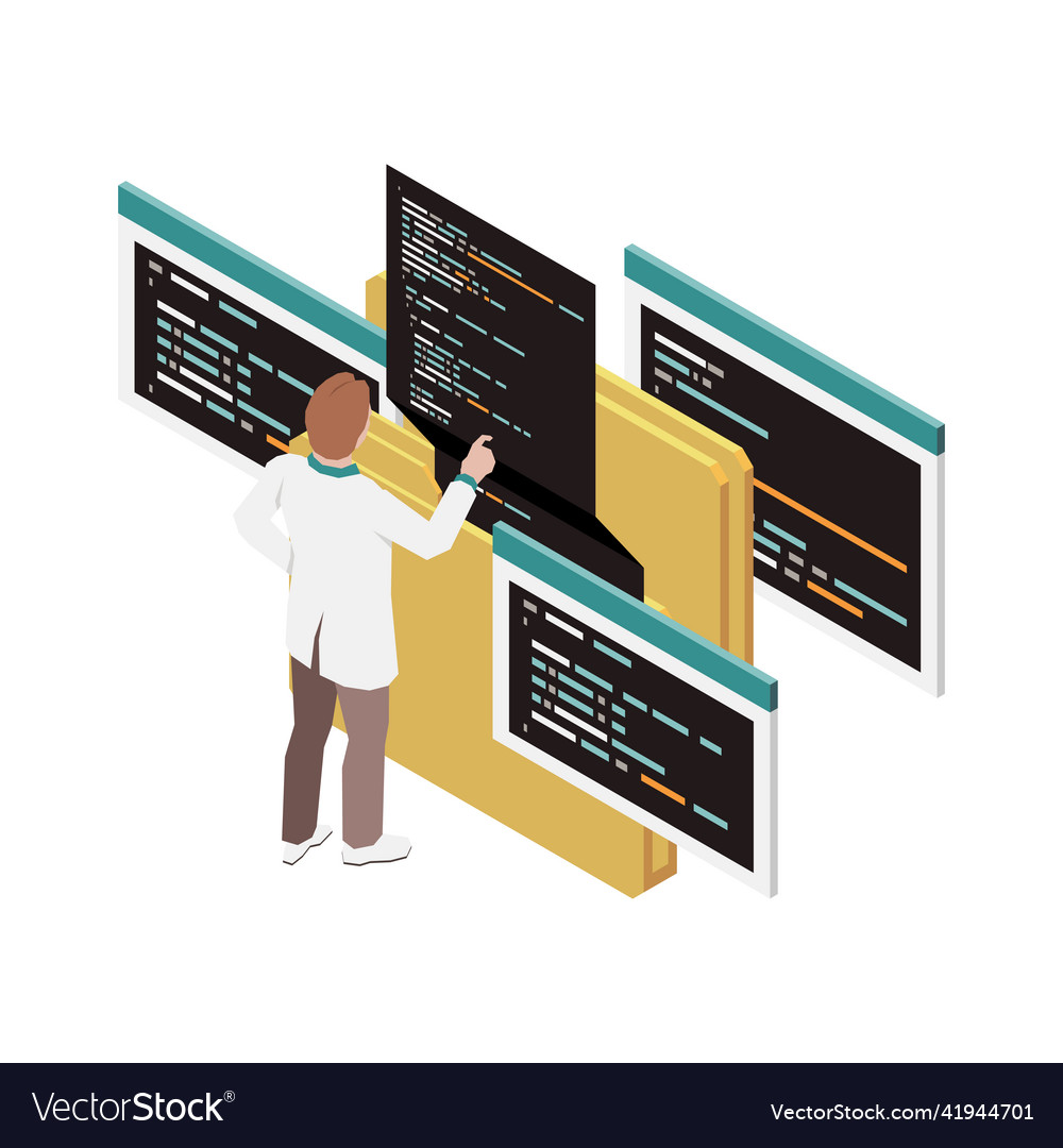 Code in folders composition Royalty Free Vector Image