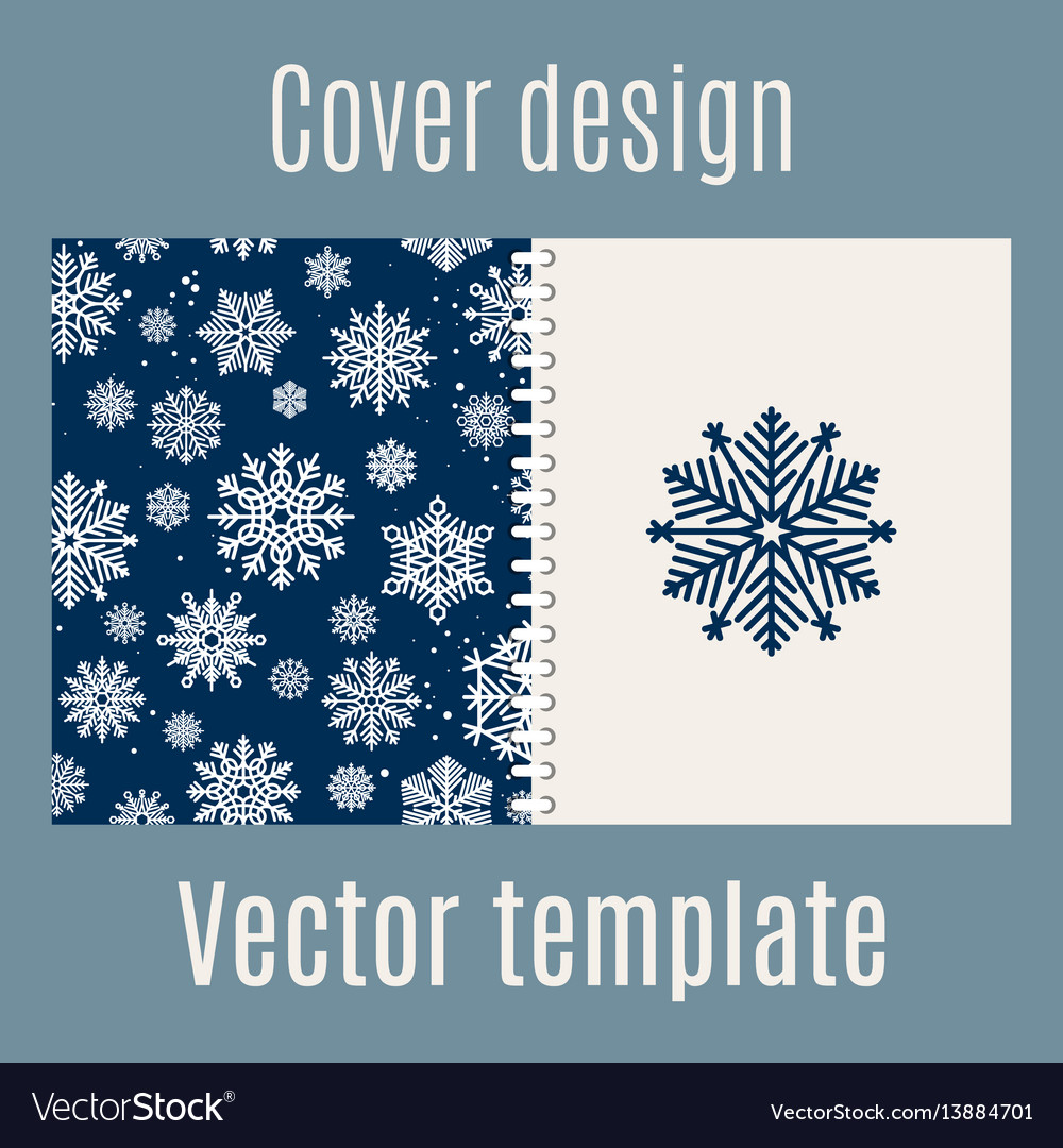 Cover design with blue snowflakes pattern Vector Image