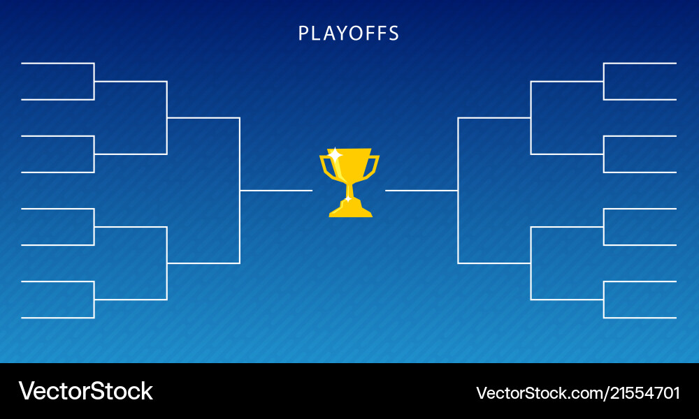 Decoration of playoffs schedule template on blue Vector Image