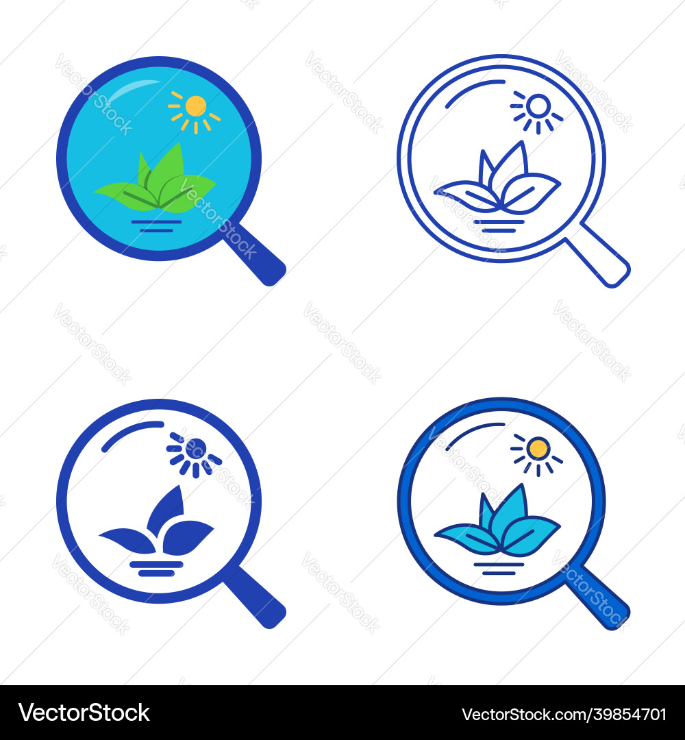 Ecology science icon set in flat and line style Vector Image