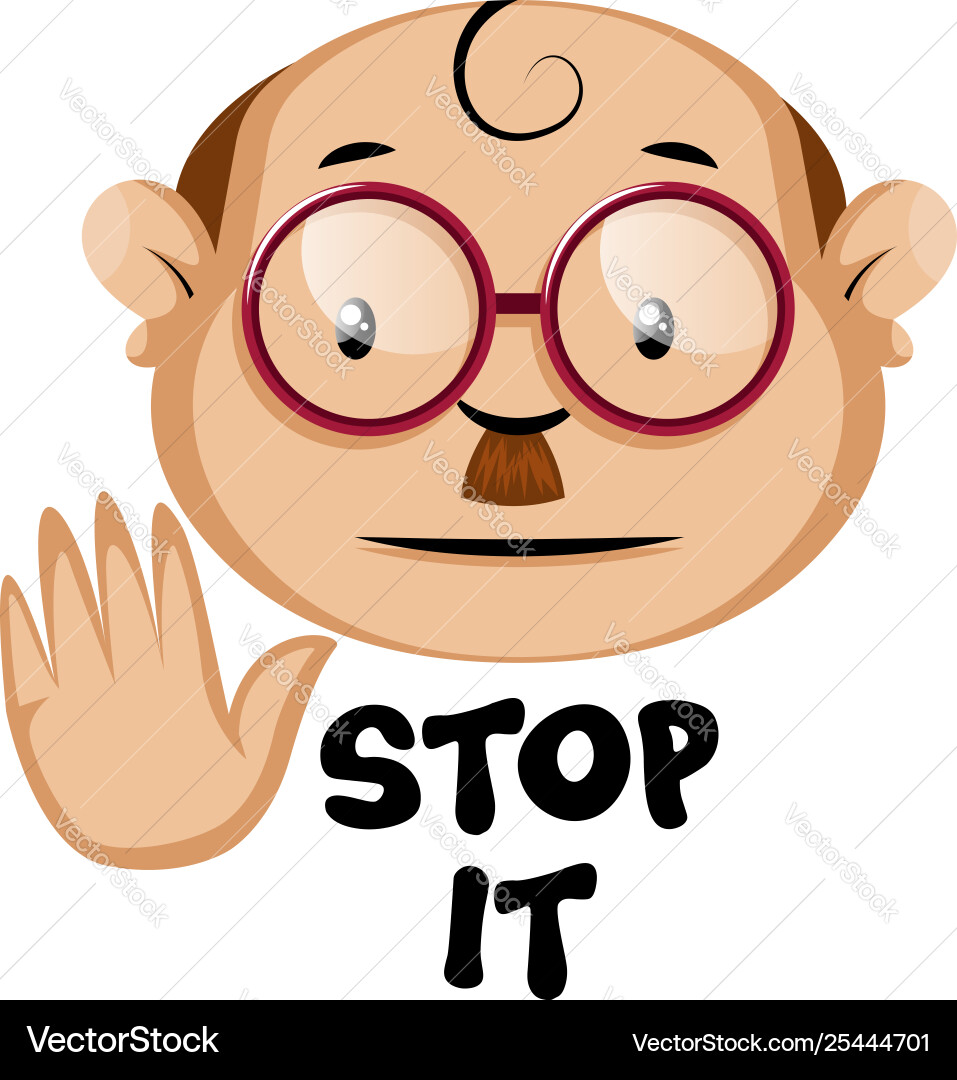 Funny human caracter with stop it sign on white Vector Image
