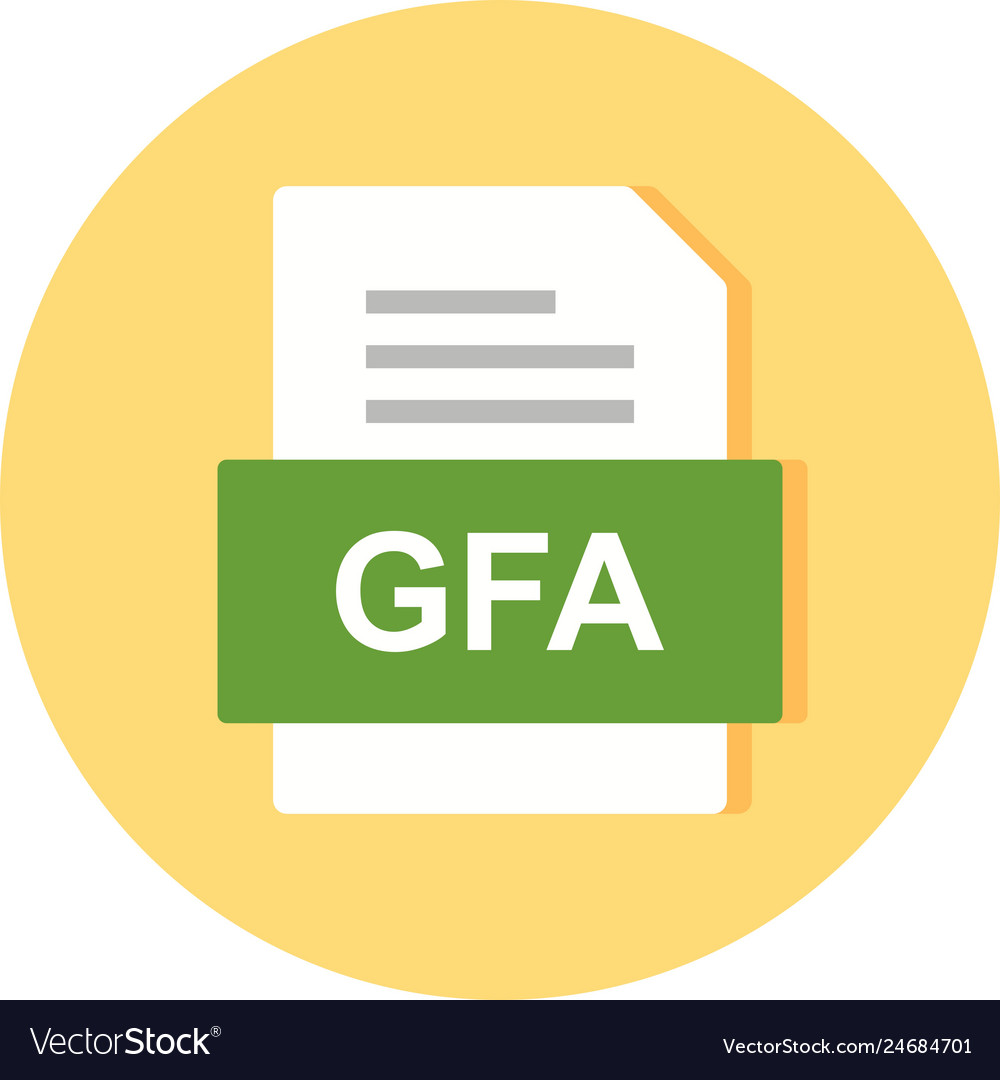 Gfa file document icon Royalty Free Vector Image