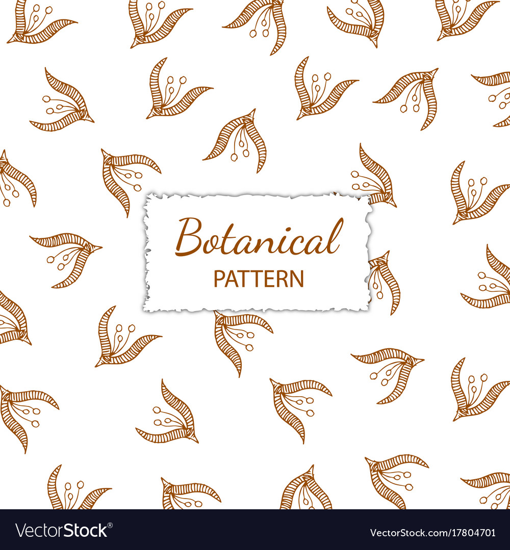 Hand drawn botanical pattern background Royalty Free Vector