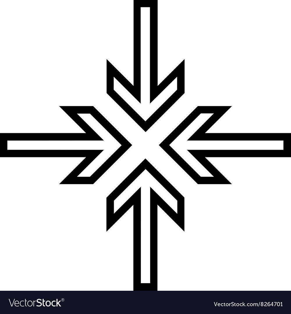 Implode arrows thin line icon Royalty Free Vector Image