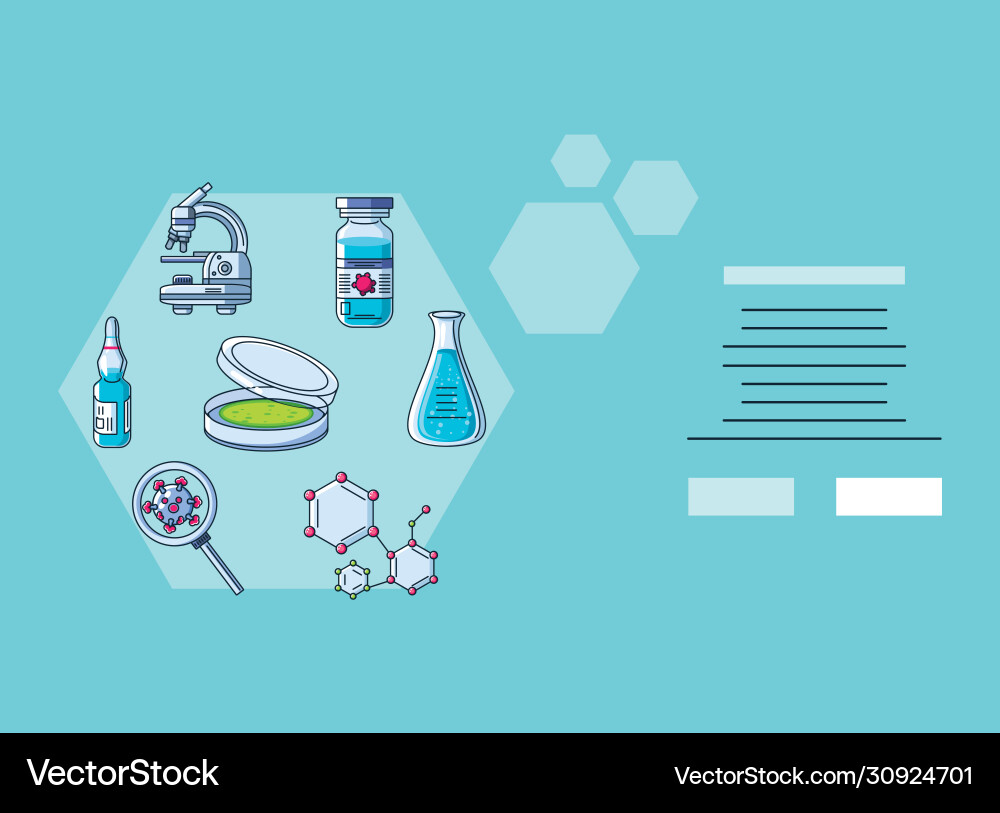Infographic with icons laboratory research Vector Image