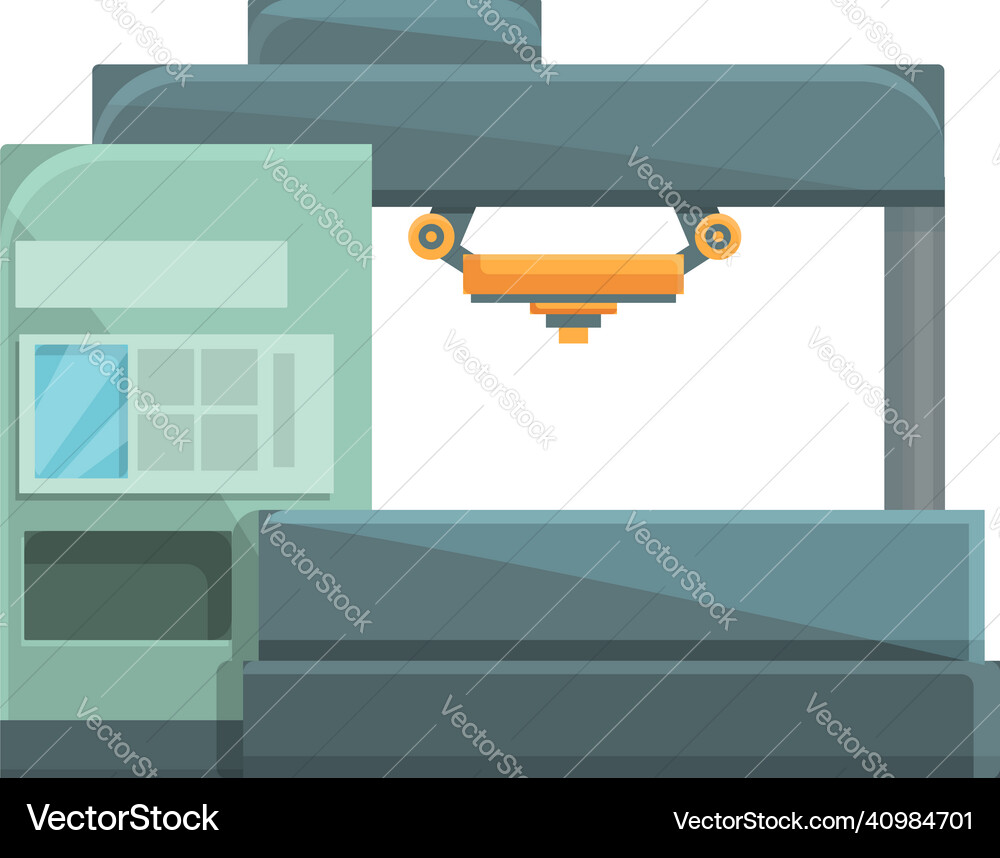 Modern cnc machine icon cartoon factory Royalty Free Vector