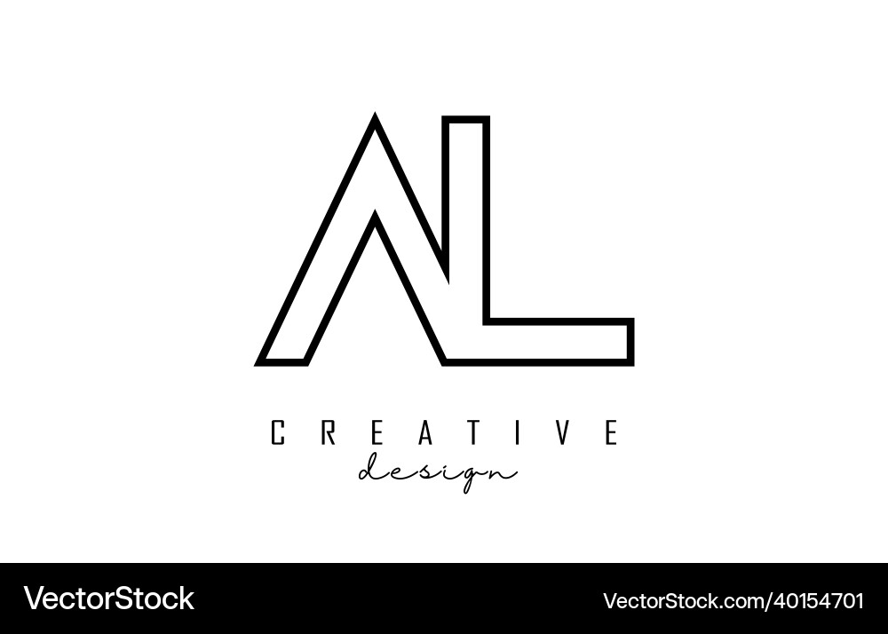 Outline al letters logo with a minimalist design Vector Image