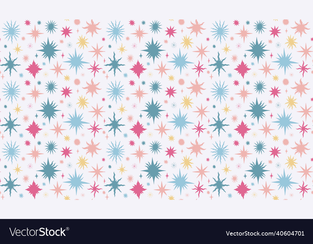Set star celestial seamless pattern background Vector Image