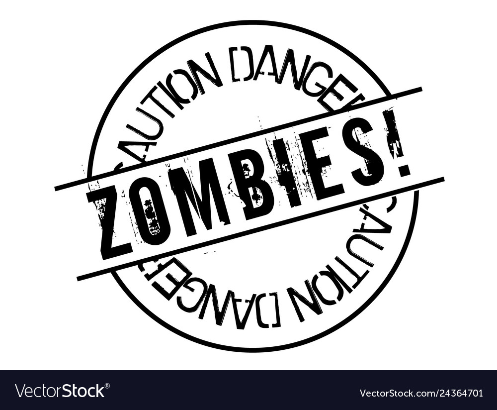 Zombies stamp on white Royalty Free Vector Image