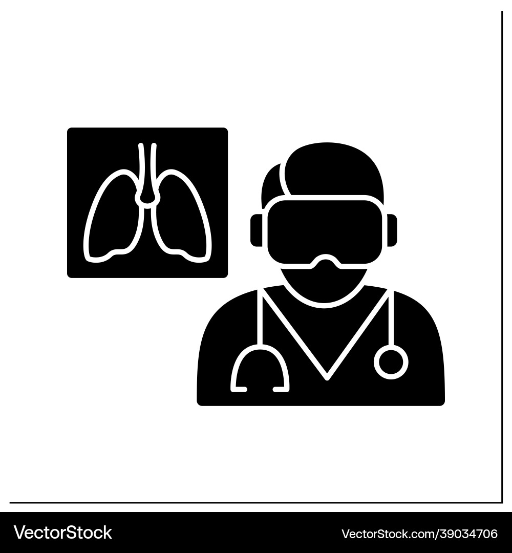 Ai in medicine glyph icon Royalty Free Vector Image