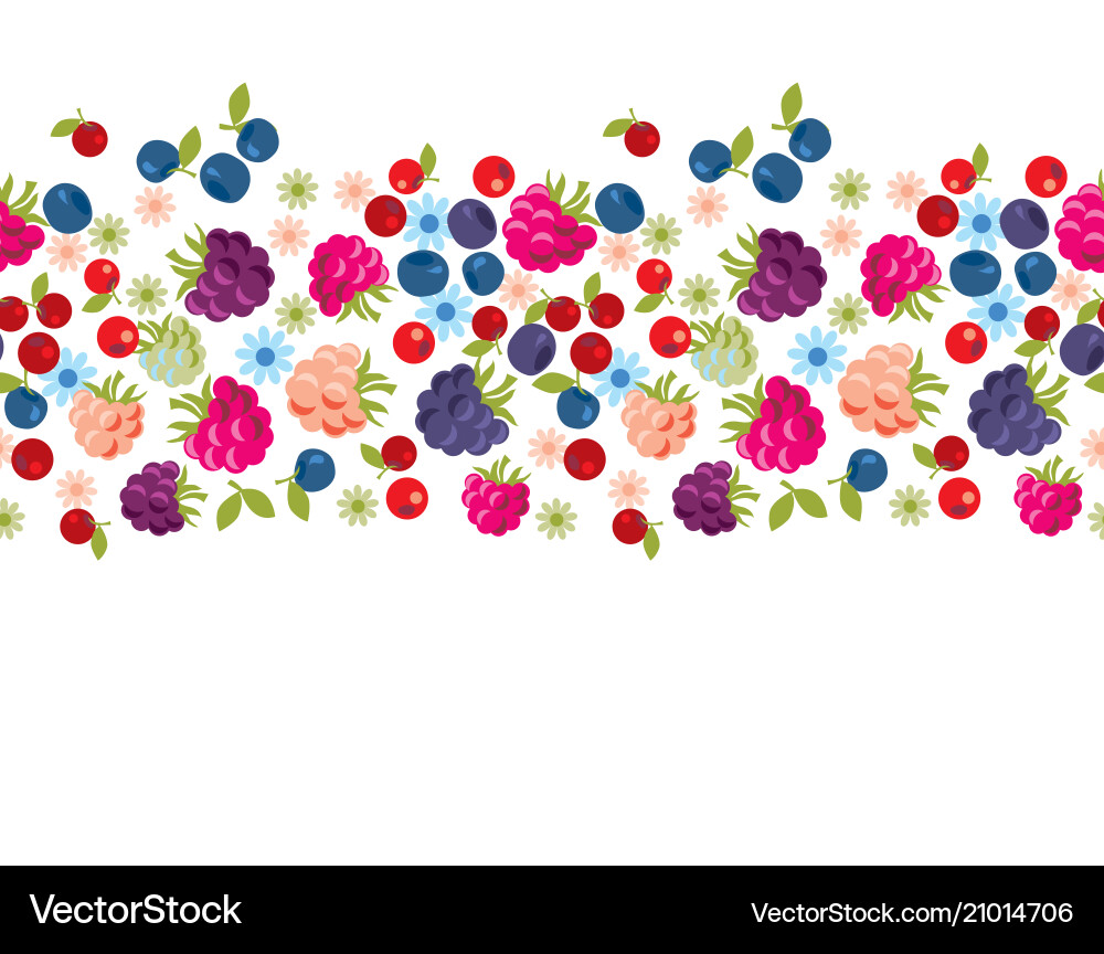 Assorted forest berries in header design element Vector Image