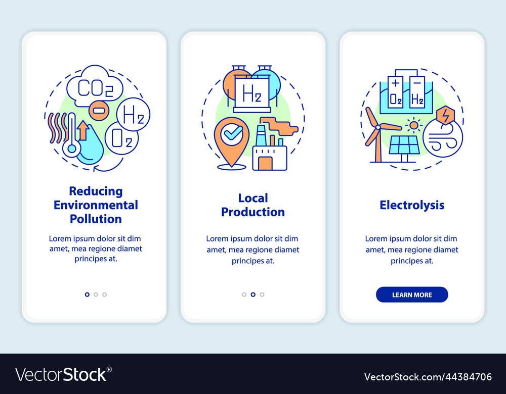 Benefits Of Hydrogen Onboarding Mobile App Screen Vector Image