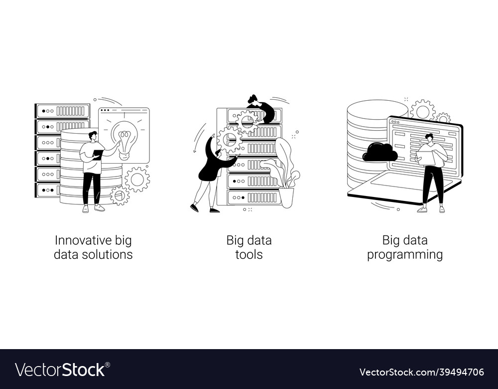 Big data business software abstract concept Vector Image