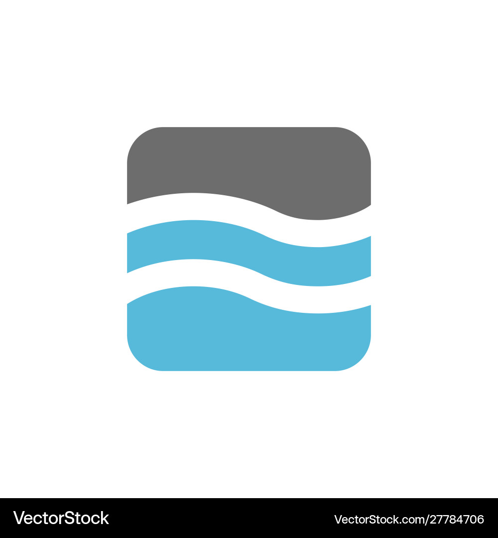 Blue water logo water wave icon design Royalty Free Vector