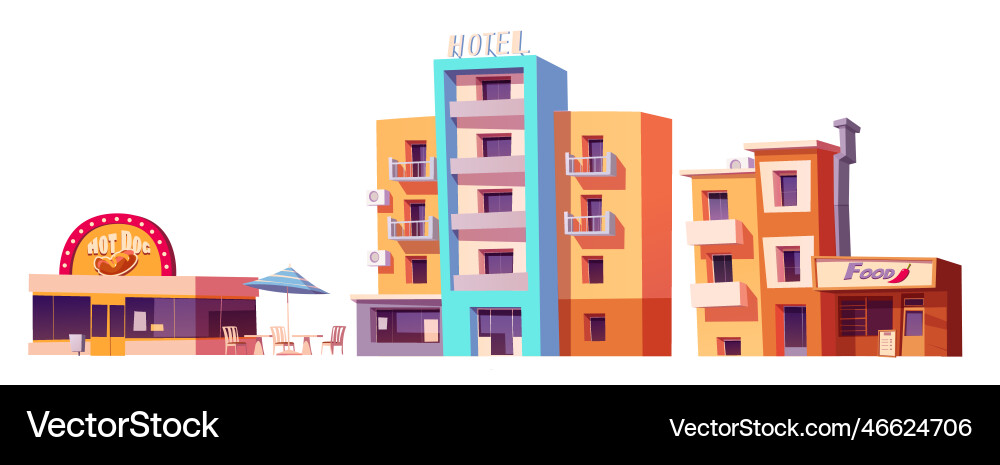 Buildings from miami street florida Royalty Free Vector