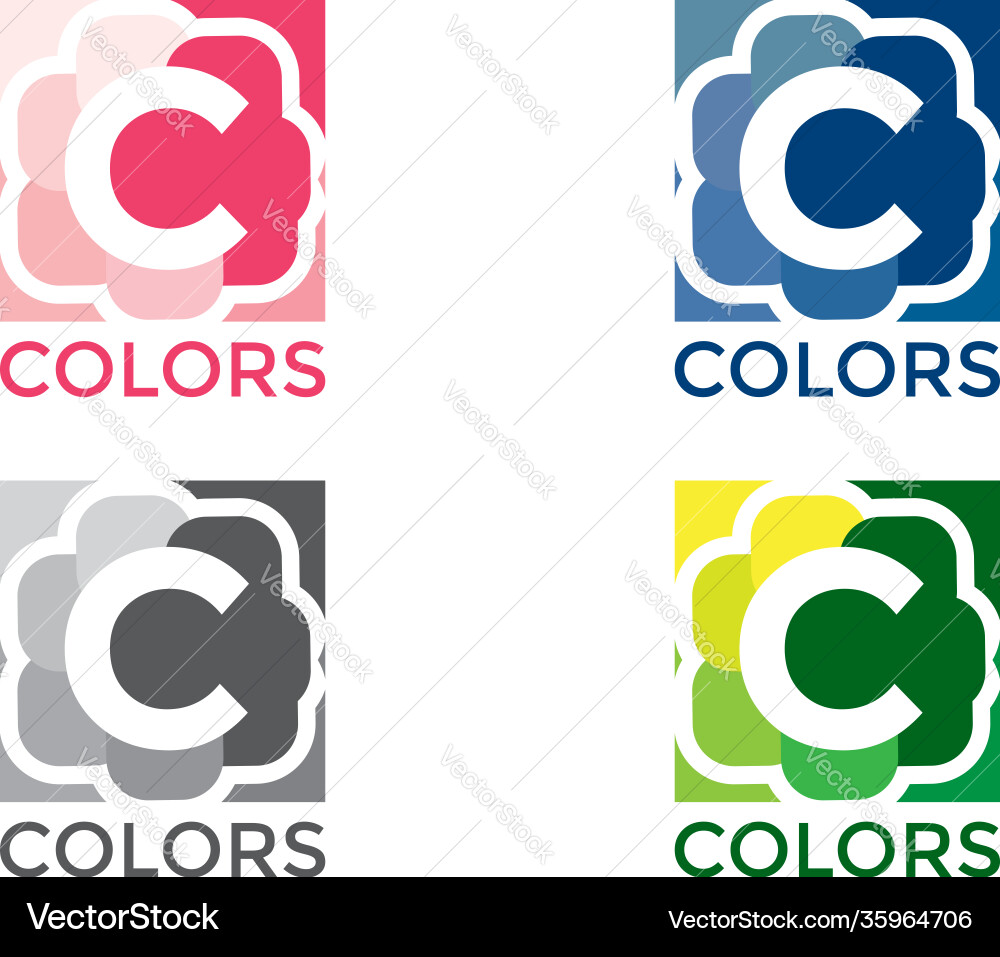 C colorful letter modern logo design concept Vector Image