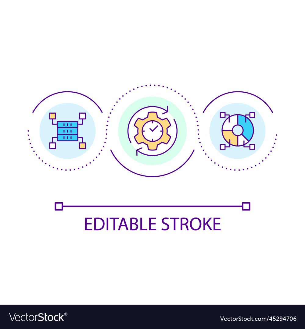 Dataset analysis planning loop concept icon Vector Image