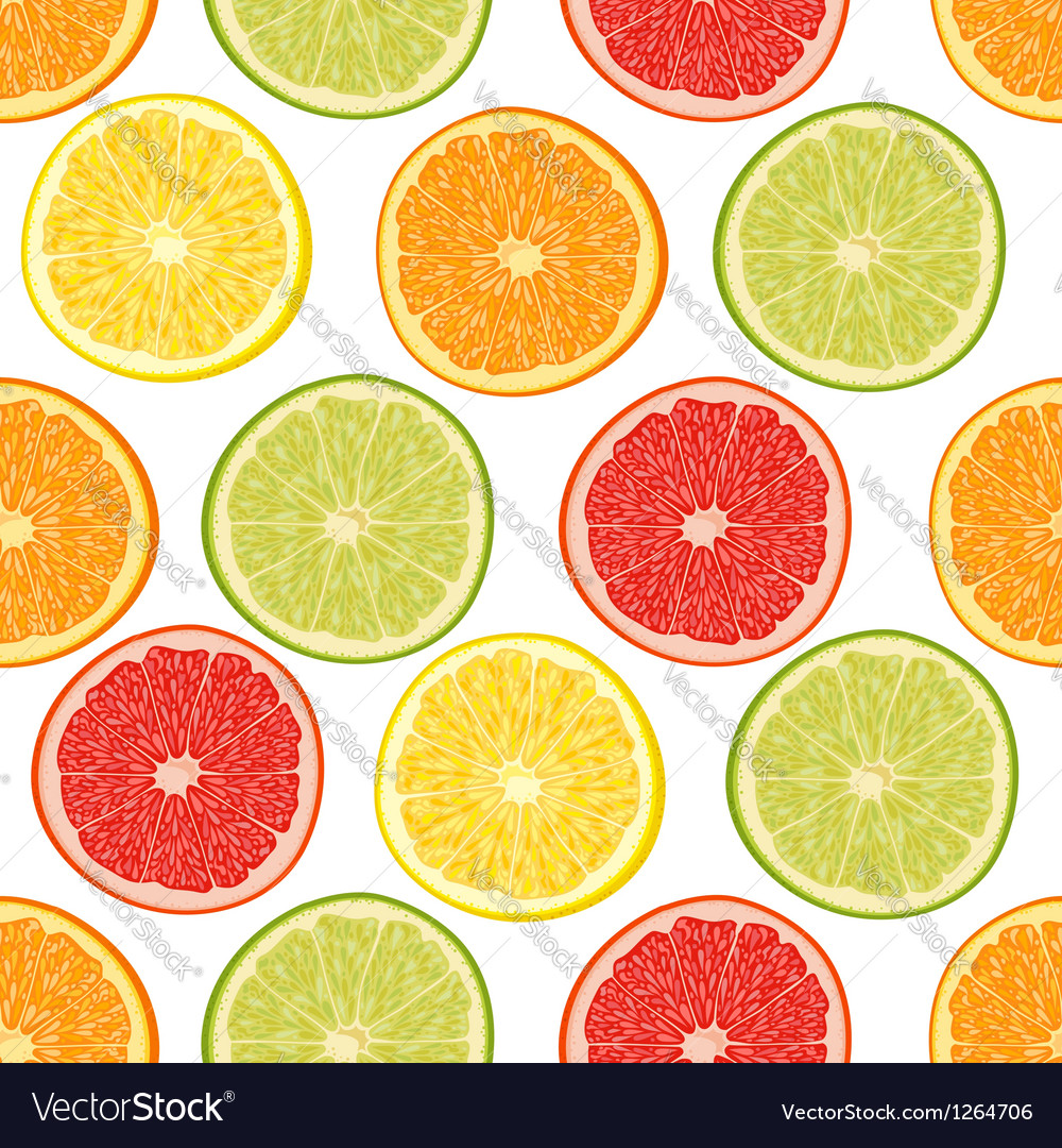 Fresh colorful citrus fruits seamless pattern Vector Image