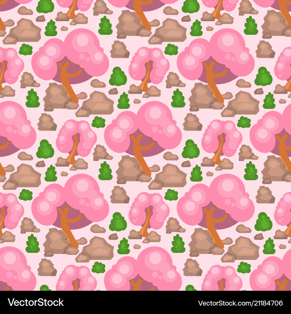 Garden trees flowers grass game park Royalty Free Vector