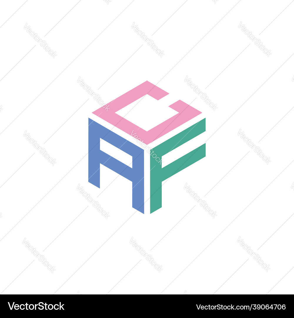 Hexagon logo with the letters caf design Vector Image