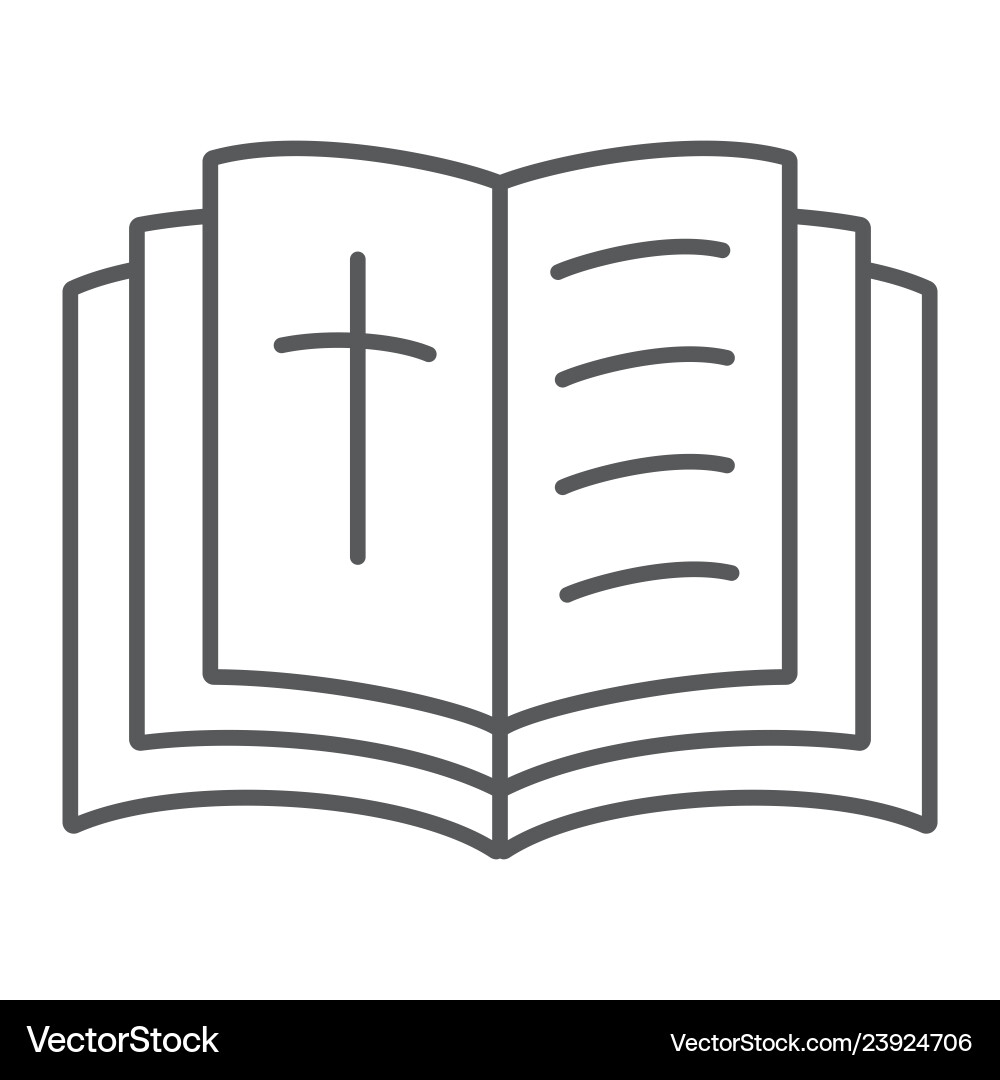 Holy bible thin line icon religion and book Vector Image