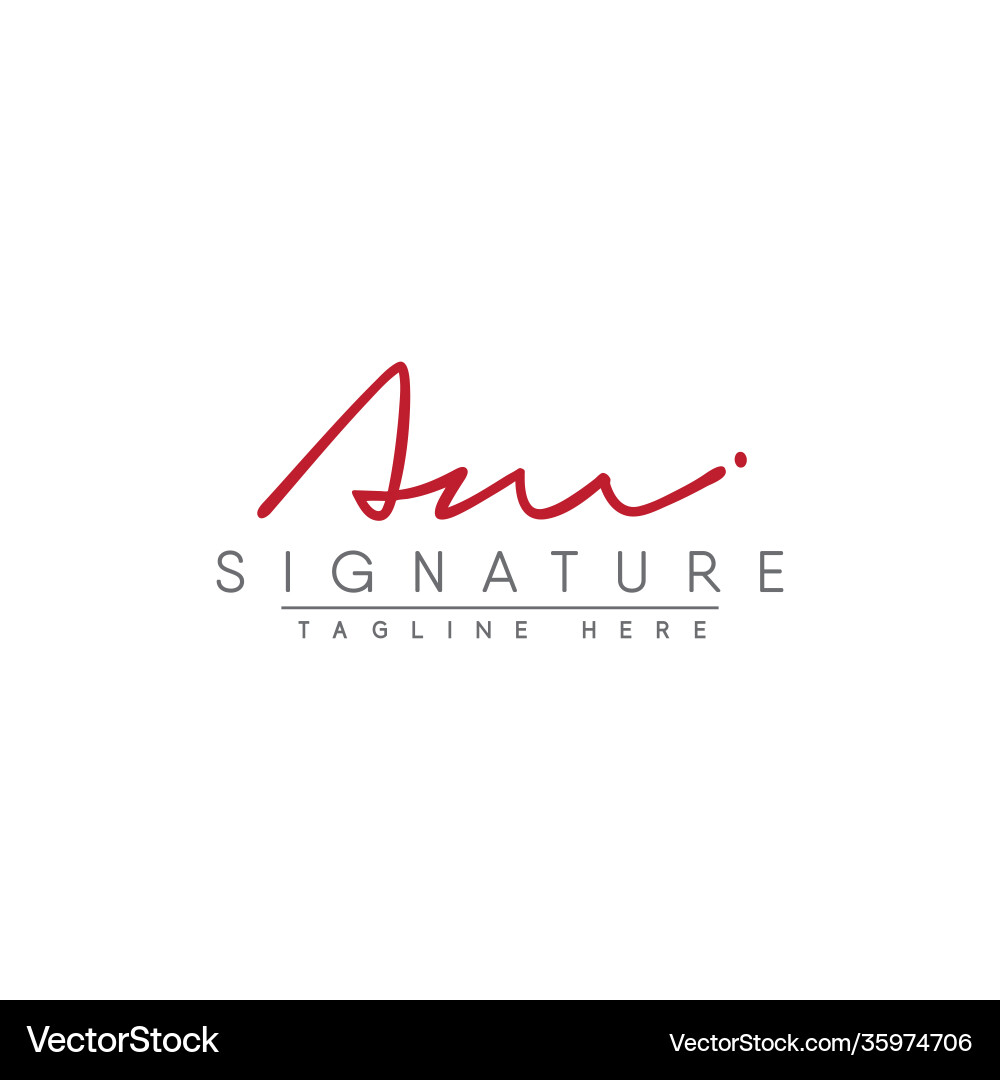 Initial letter am logo - hand drawn signature Vector Image