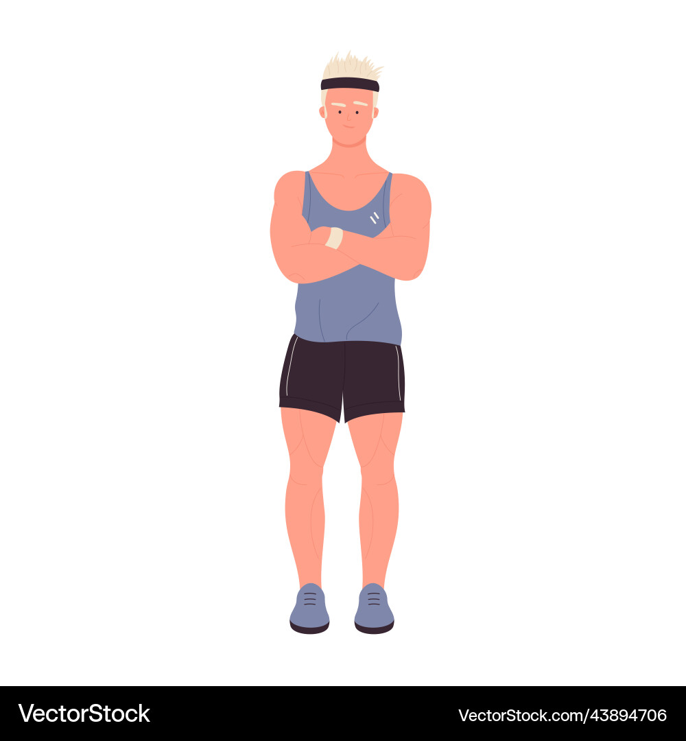 Male trainer with crossed arms Royalty Free Vector Image