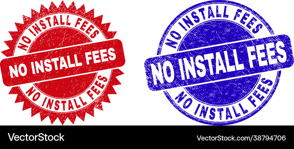 No install fees round and rosette watermarks Vector Image