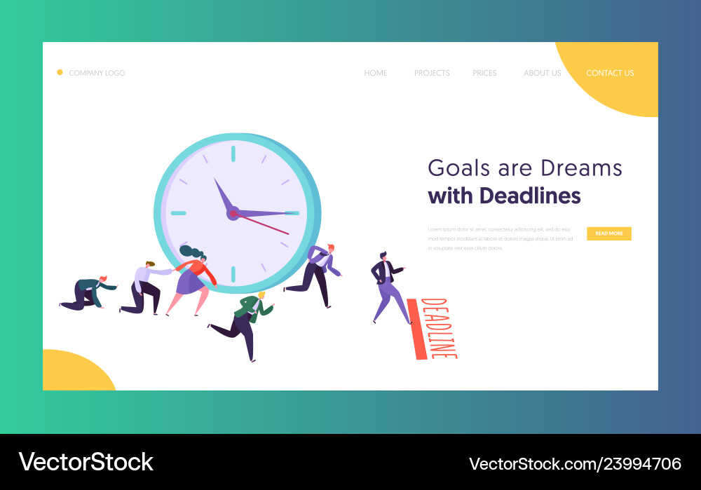 Office deadline business concept landing page Vector Image