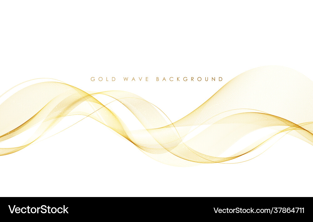 Abstract colorful flowing gold wave lines Vector Image