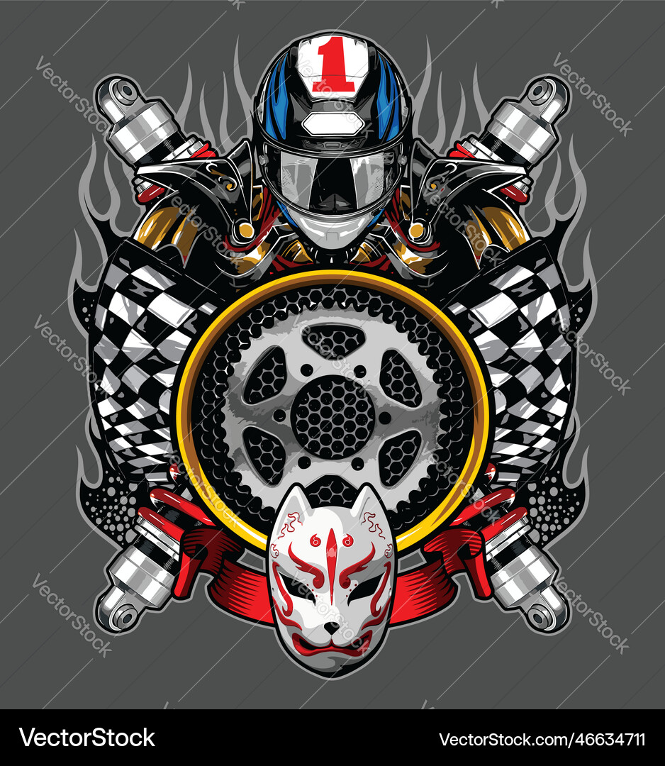 Biker template for graphic design Royalty Free Vector Image