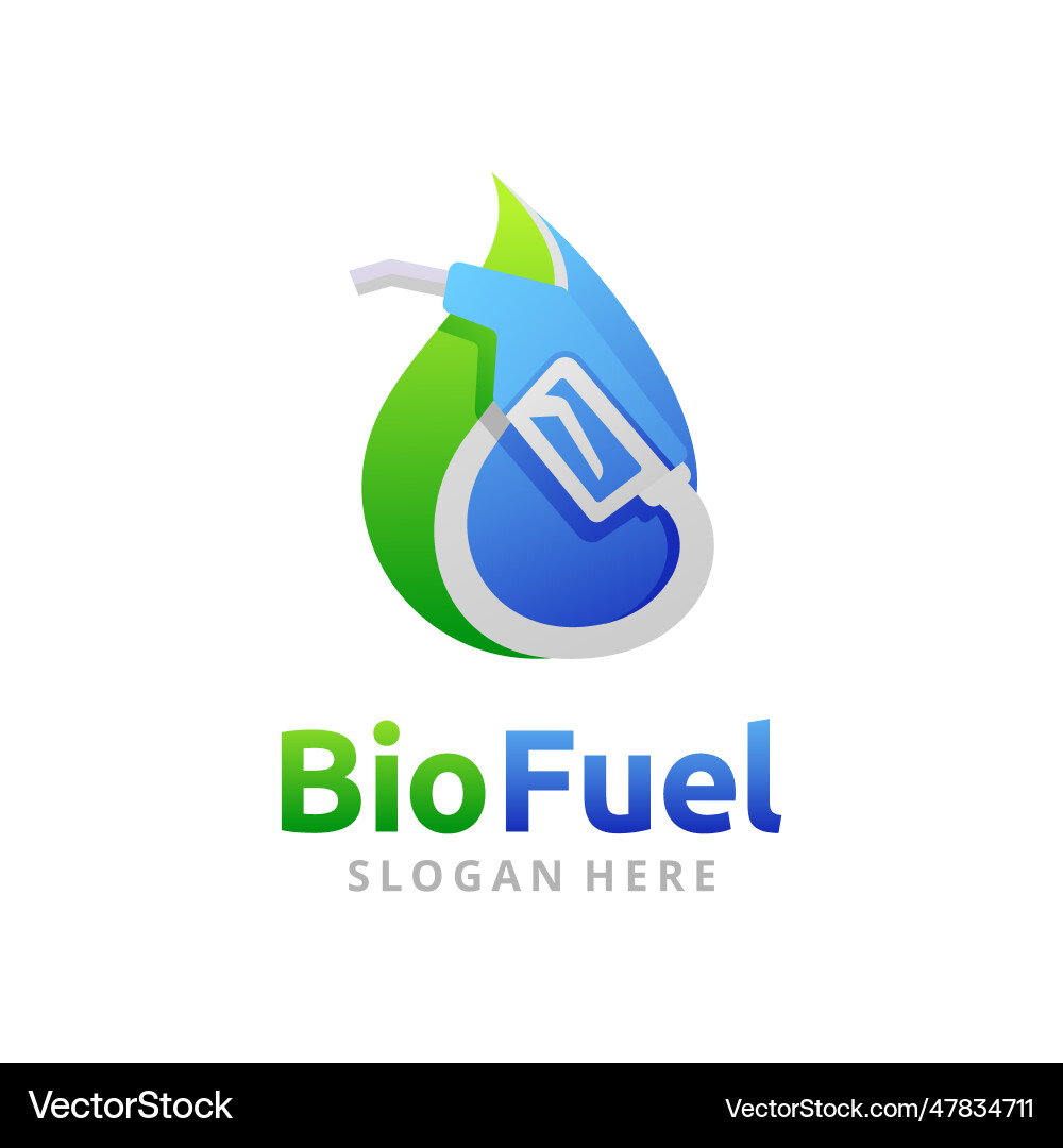 Biofuel logo design with fuel pump Royalty Free Vector Image
