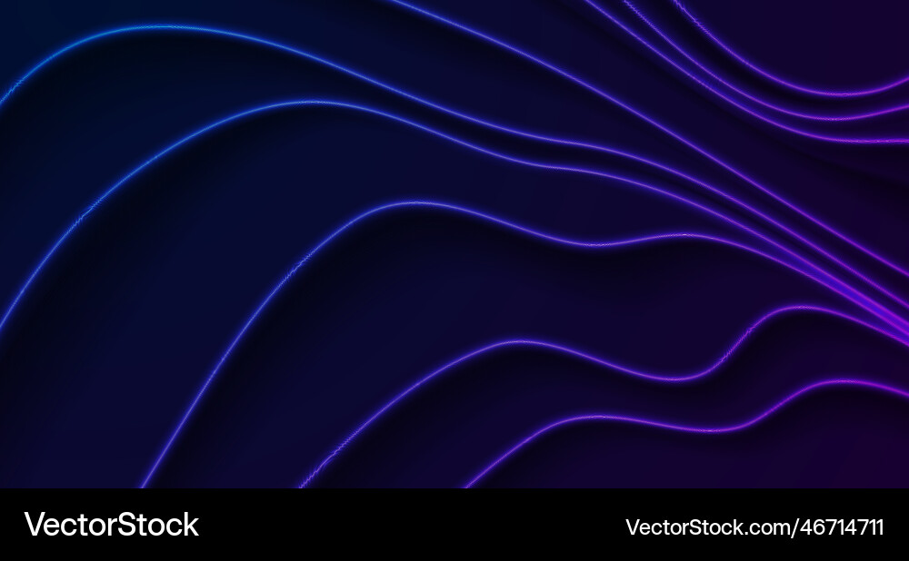 Blue purple neon glowing smooth wavy lines Vector Image