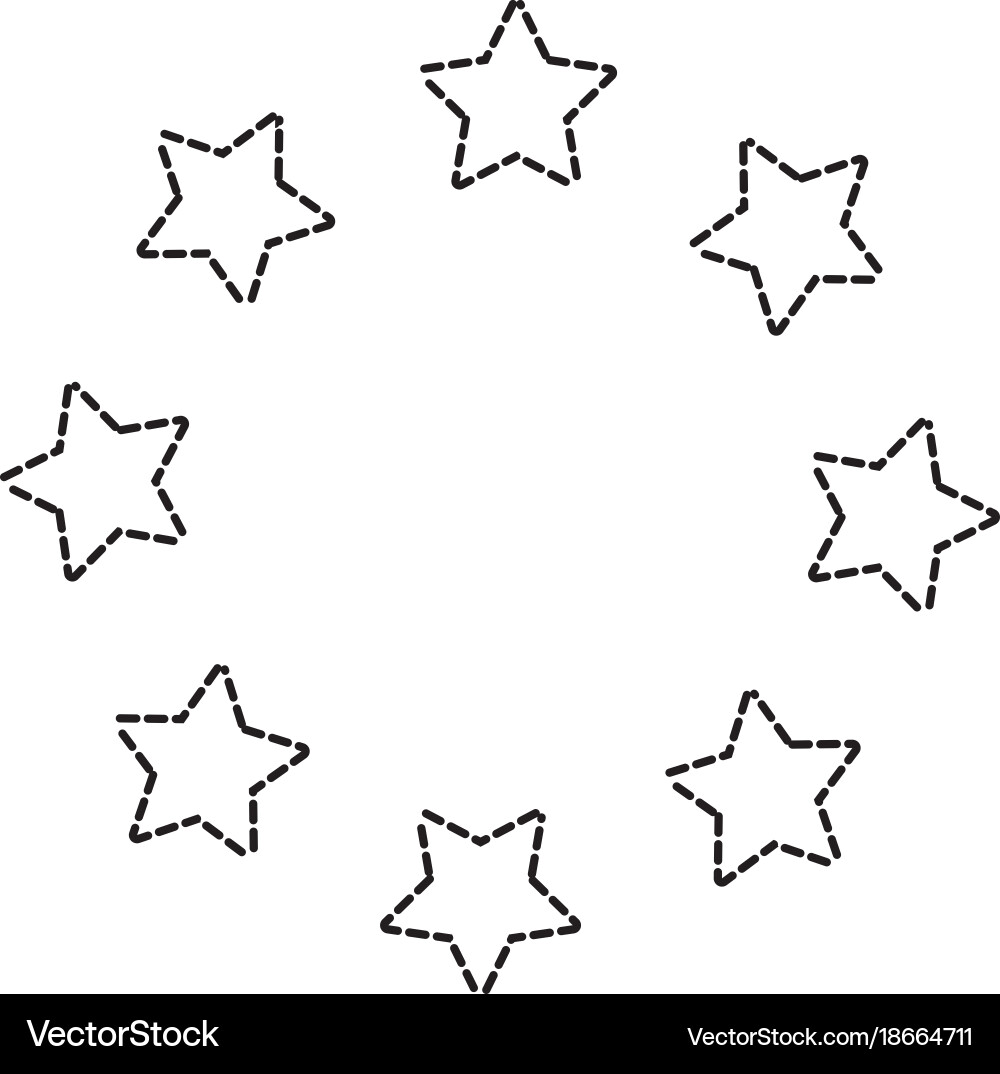 Christmas star circle frame decoration festive Vector Image