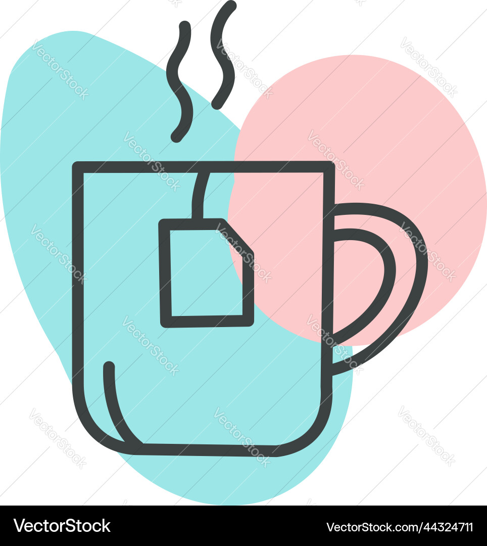 Cup of hot tea on a white background Royalty Free Vector