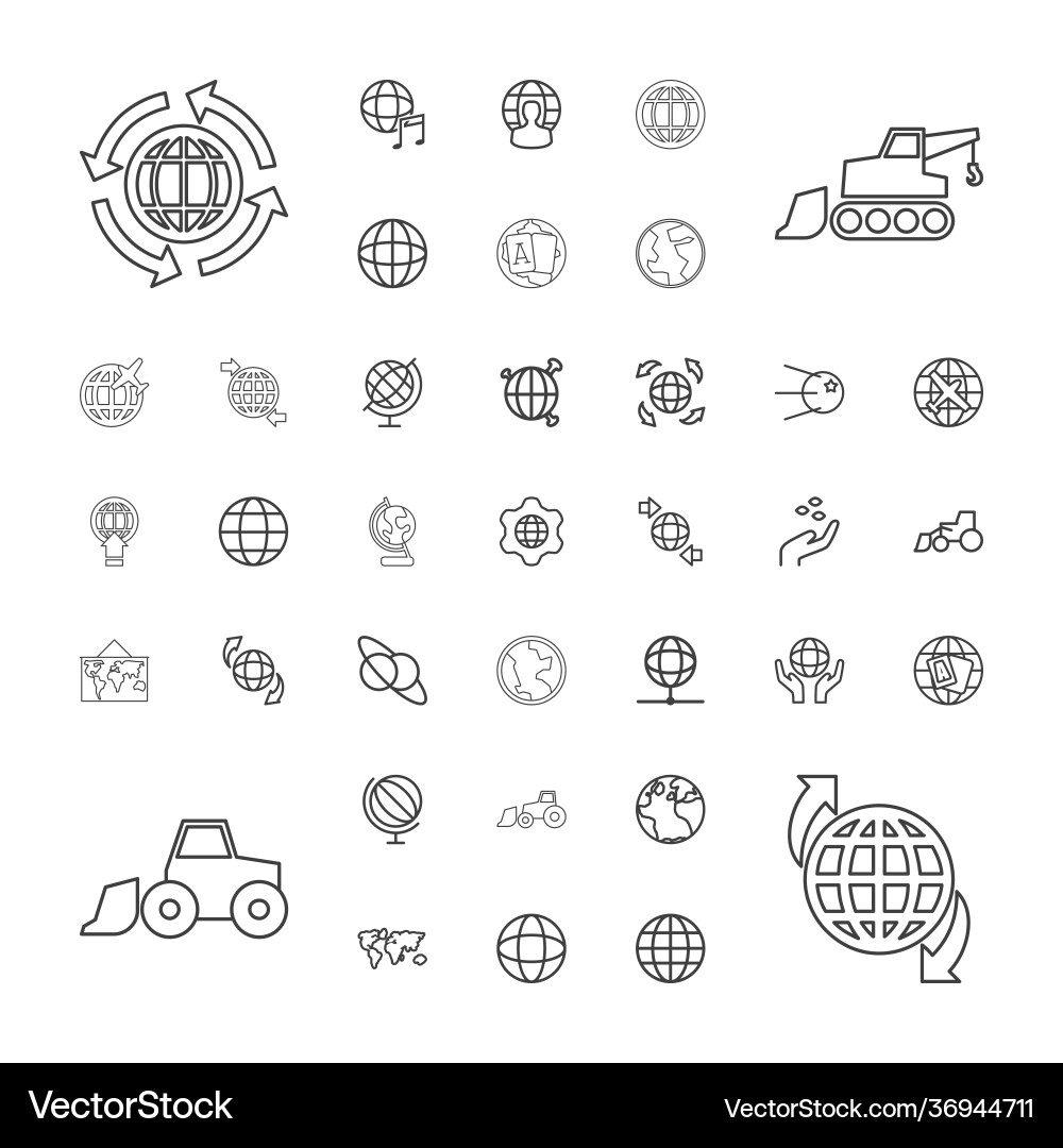 Earth icons Royalty Free Vector Image - VectorStock